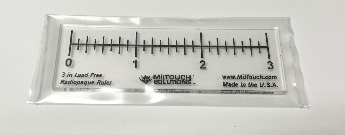 3" Radiopaque Ruler - 1/8 inch Demarcations - NIST Certified – MilTouch ...